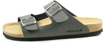 Rohde Herren M&auml;nner Sandale Pantolette Zweiriemer Hausschuhe 5920 grau, Schuhgr&ouml;&szlig;e:42 EU