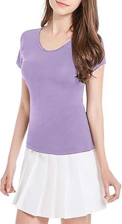 Generic Hauts pour femmes avec soutien-gorge int&eacute;gr&eacute; grande taille soutien-gorge &agrave; &eacute;tag&egrave;res T-shirts yoga gym sport sous-v&ecirc;tements d&eacute;t&eacute; basique d&eacute;contract&eacute; co