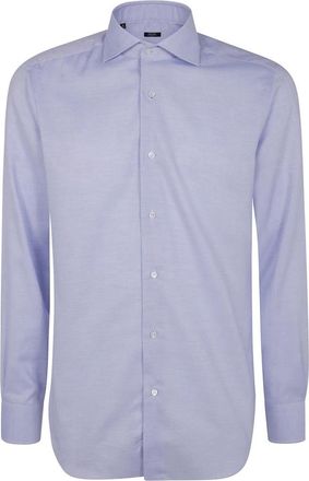 Barba Homme, Chemises, Bleu, Taille: L Long Sleeve Dress Shirt