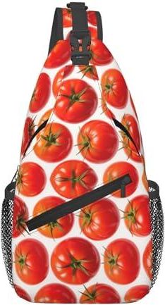 Generic Casual Sacoche Bandouliere Art de la tomate rouge Sac De Poitrine Multifonction Sac Poitrine pour Homme Femme Cyclisme