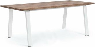 BIZZOTTO Bizzotto - Fester Tisch Oslo aus Akazienholz mit Metallf&uuml;&szlig;en f&uuml;r den Garten 200 x 100 cm -Weiss