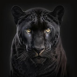 Ceanothe Tableau sur verre portrait panth&egrave;re 45x45 cm - Impression Image Haute D&eacute;finition Pour D&eacute;coration Murale avec Finition Brillante Fabriqu&eacute; en France