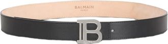 Balmain Homme, Accessoires, Noir, Taille: 90 CM Ceinture B en cuir lisse