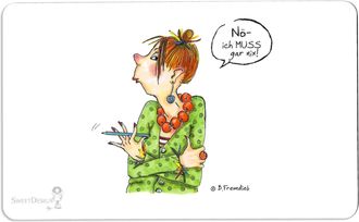 Generic Frühstücksbrettchen | Nö, ich MUSS gar nix! | Brettchen Schneidebrett | Frau Küche | Künstlerin: Barbara Freundlieb