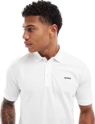 HUGO BOSS HUGO Red - Donos - Polohemd in Wei&szlig;