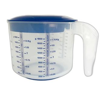 Tupperware Backen R&uuml;hr-Mix Messbecher Candy 2,0 L R&uuml;hrbecher Backhelfer D216 dunkel blau wei&szlig; (Kunststoff)