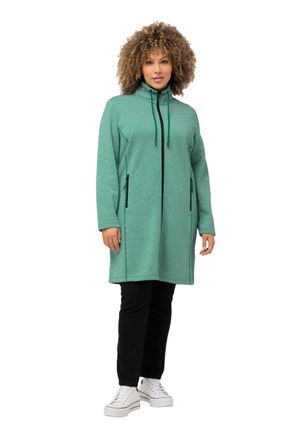 Ulla Popken Damen Fleece Lang Strickjacke, smaragdgr&uuml;n, 42-44