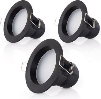 Paco Home Einbaustrahler Strahler Spotlight Decke Schrankbeleuchtung Unterbauleuchte Küche Deckenbeleuchtung GU10, Farbe:Schwarz, Leuchtentyp___Technologie:3x L