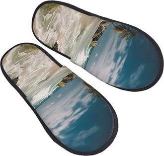 Generic Chaussons Maison Plage Océan Confortable Pantoufles En Coton Anti Odeur Slippers Pour Unisex Hiver Voyage M