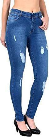 ESRA Jean Femme Skinny Pantalon Taille Haute ou Taille Basse Femmes Stretch Jeans S500