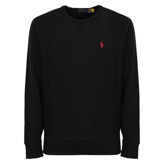 Polo Ralph Lauren Schwarzer Baumwollpullover Langarm Besticktes Logo - - Sweatshirts & Hoodies - Herren - Schwarzk - L