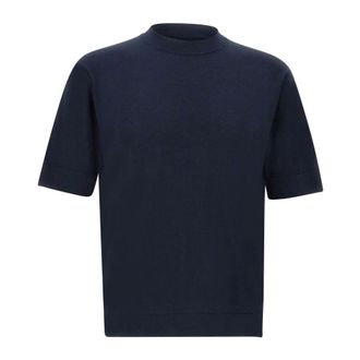 FILIPPO DE LAURENTIIS Homme, Tops, Bleu, Taille: S T-shirt en cr&ecirc;pe de coton