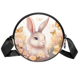 Generic Petit sac &agrave; bandouli&egrave;re circulaire pour femme, petit sac &agrave; bandouli&egrave;re avec fermeture &eacute;clair, bretelles r&eacute;glables, sac &agrave; main rond d&eacute;contract&eacute; pour fe