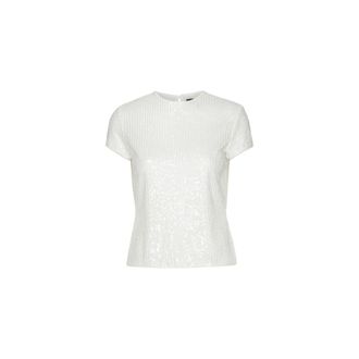 Rotate Sequins T Shirt - - Tops - Damen - Wei&szlig; - L