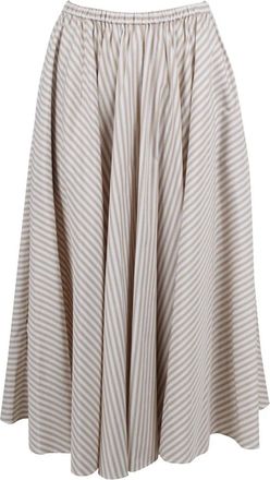 Patou Femme, Jupes, Beige, Taille: 34 FR Jupe Midi &agrave; Taille &Eacute;lastiqu&eacute;e