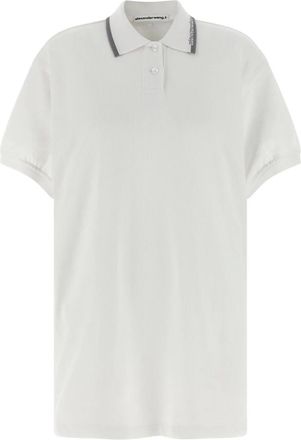 Alexander Wang Femme, Tops, Blanc, Taille: 38 FR Mini-robe polo d&eacute;contract&eacute;e en coton