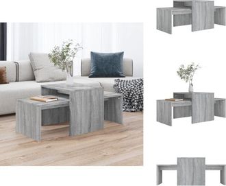 vidaXL Couchtisch-Set Grau Sonoma 100x48x40 cm Holzwerkstoff - Couchtisch - Set - Wohnzimmerstil - Grau - Holzwerkstoff