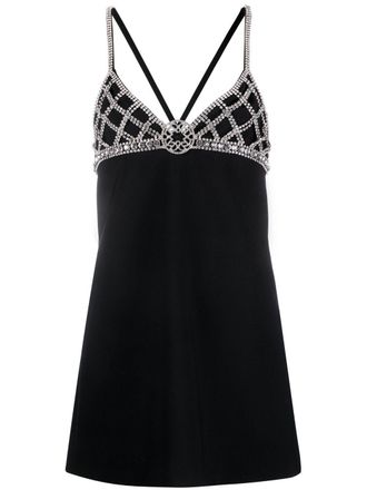 Elie Saab robe orn&eacute;e de cristaux &agrave; taille empire - Noir