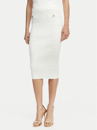 Guess Bleistiftrock W5YD66 Z0130 Wei&szlig; Slim Fit