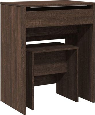 vidaXL Schminktisch mit Hocker Braun Eichen-Optik 60x40x113,5 cm - Vidaxl