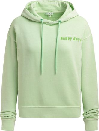 soccx Damen Hoodie mit dekorativem R&uuml;cken-Artwork Milky Green, XXL