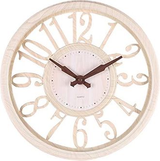 Colcolo Horloge Murale en Bois Clair avec Moderne pour Salon &Eacute;l&eacute;gant, Beige