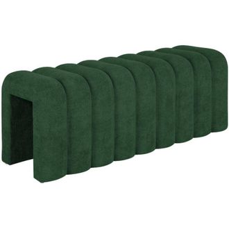 Sweeek Zeitgen&ouml;ssische Sitzbank, Bettbank mit Stoffbezug, Polyester, Dunkelgr&uuml;n