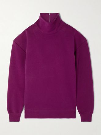 Saint Laurent Sweat À Col Montant En Jersey De Coton - Violet