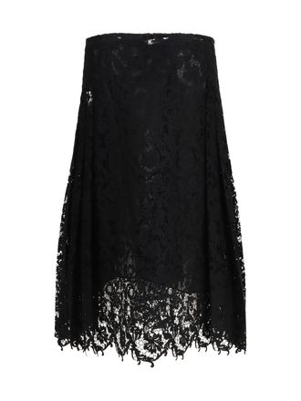 Fendi Macram&eacute; Lace Flared Skirt - Black