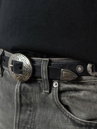 Golden Goose Mens Leather Belt Black
