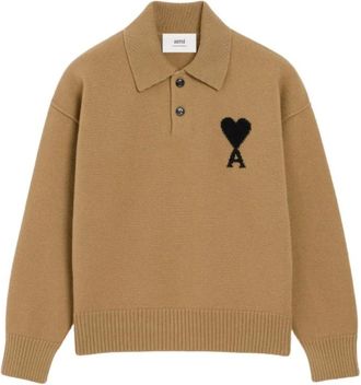 Ami Femme, Tops, Brun, Taille: 36 FR Polos Classiques pour Hommes