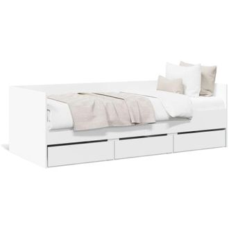 vidaXL Lit de jour avec tiroirs blanc 100x200 cm bois ding&eacute;nierie - Vidaxl