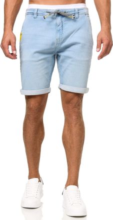 Indicode Herren Azibo Jeans Jogging Shorts mit 4 Taschen | Kurze Denim Hose für Männer Dim Blue, XXL