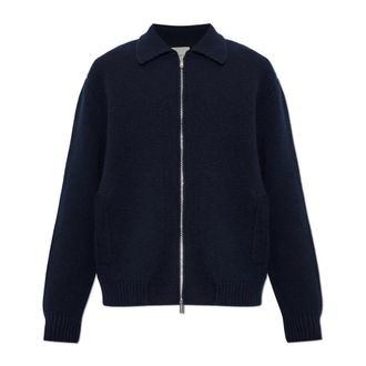 Laneus Wollstrickjacke mit Kragen - - Knitwear - Herren - Blau - S