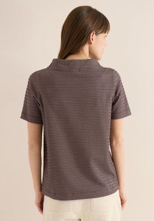 Cecil T-Shirt mit Tunnelzugband am Kragen