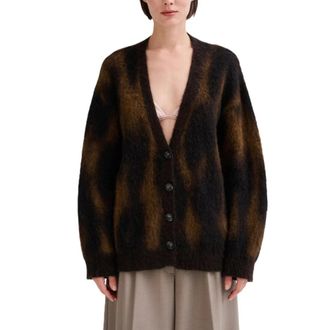 Roberto Collina Jacquard Animalier Cardigan - - Knitwear - Damen - Braun - XS