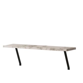 Moebel17 Heizk&ouml;rperregal Adin Regal Wandregal Holzregal H&auml;ngeregal, ohne Bohren Wandboard Regal f&uuml;r Heizk&ouml;rper, Holz, Wei&szlig; Marmoroptik, eckig, 60 x 21,5 x 18 c