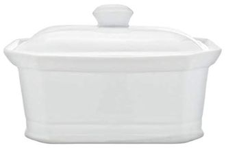 Cosy & Trendy RH46635 Terrine Pâté à couvercle, Porcelaine - Blanc - 1L