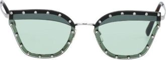 Valentino Lunettes de soleil en verre Pre-owned - Femme - Pre-owned - Vert - Taille: ONE Size