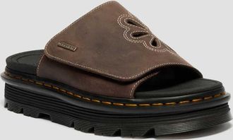 Dr. Martens Leder Zebzag Slide in Braun, Gr&ouml;&szlig;e: 36