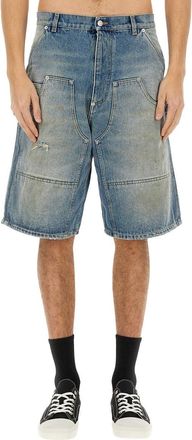 Moschino Cotton Denim Shorts - Blue