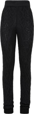 Philipp Plein Femme, Pantalons, Noir, Taille: 38 FR Cashmere 5 Jogging Pantalons Crystal Cable