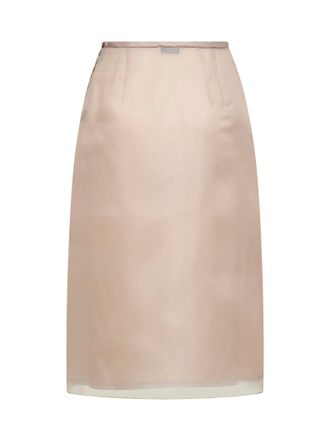 Blanca Vita Womens Beige Organza Pencil Skirt Polyester