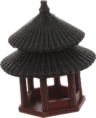 SOLUSTRE Miniatur Pavillon Statue Aquarium Dekoration Langlebiges Wasserdichtes Garten Ornament Glänzende Oberfläche Leicht und Tragbar Japanische Gartenfigur 