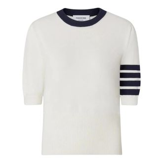 Thom Browne Hector Intarsia Classic T-Shirt - - Knitwear - Damen - Wei&szlig; - S
