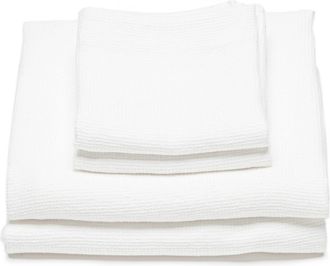 LinenMe Leinen Badetuch und Handtücher Washed Wafer Optischen weiß 2 Handtücher und 2 Handtücher, Badetuch, europäisches Leinen, Maschinenwäsche, Super saugfä