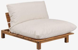 Sklum Sklum - Fauteuil de jardin inclinable en bois dacacia Brina Beige Cr&egrave;me