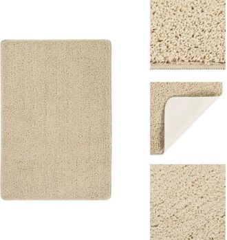 vidaXL Vidaxl - Shaggy-Teppich Creme 120x170 cm Rutschfest - Shaggy Teppich - Wohnzimmer Teppich - Flur Teppich - Cremefarbener Teppich - pp Teppich