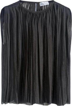 Roberto Collina Femme, Tops, Brun, Taille: 38 FR Pleated Wide High-Neck Top