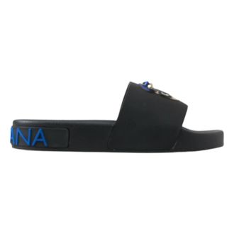 Dolce & Gabbana Schwarze Saint Barth Strand Sandalen - - Shoes - Damen - Schwarzk - 36 EU